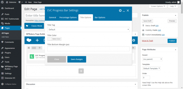 Progress Bar shortcode - WordPress addon for WPBakery Visual Composer plugin